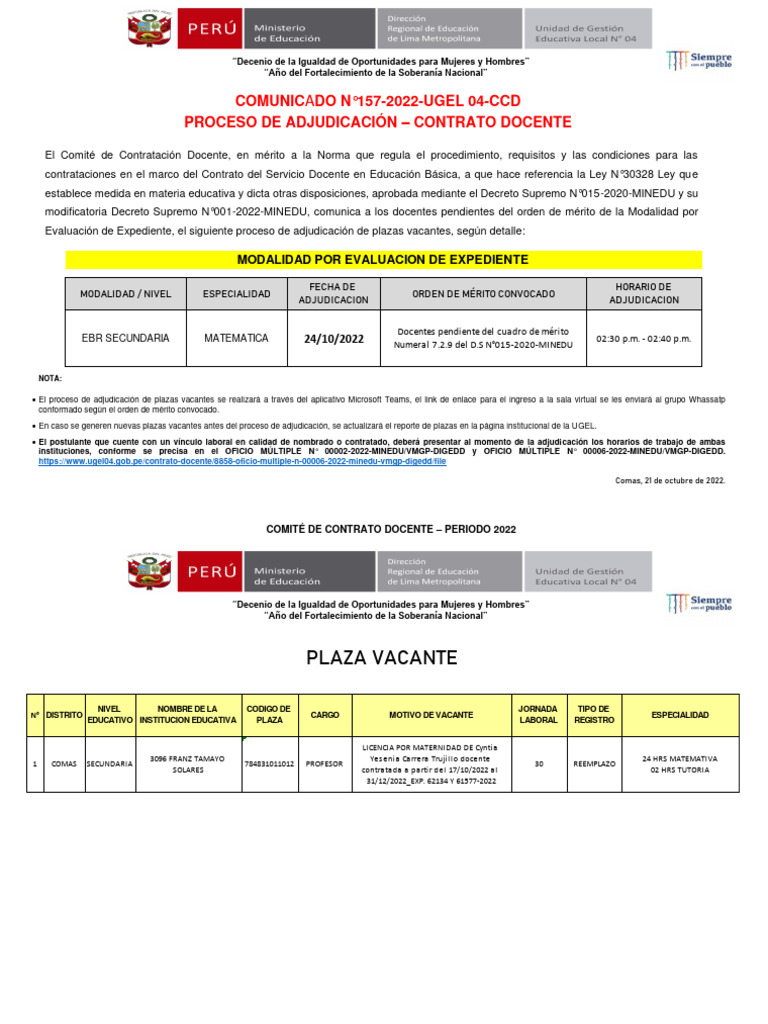Comunicado 157 2022 CCD | PDF