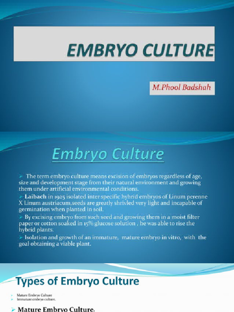 embryo-culturepptx | PDF