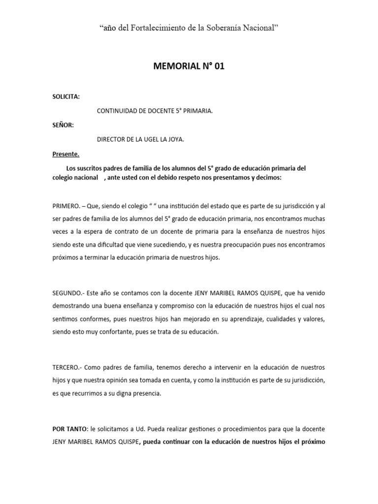 Memorial | PDF | Enseñando