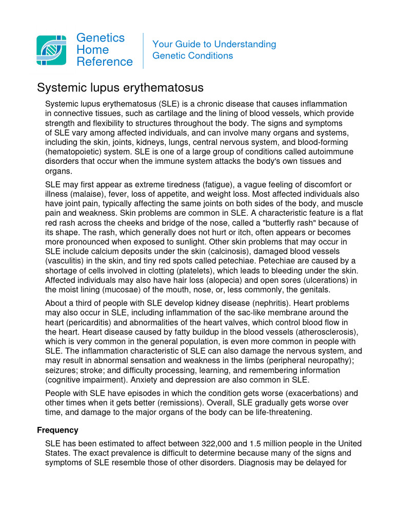 systemic-lupus-erythematosus | PDF | Genetic Disorder | Autoimmune Disease