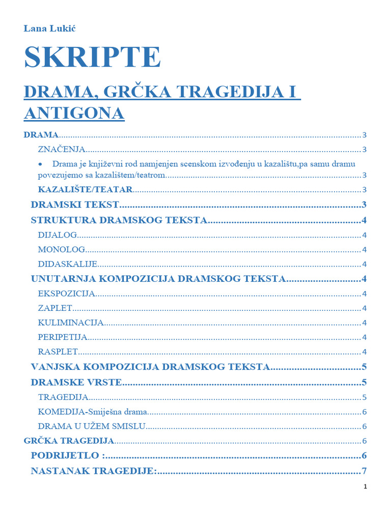 Drama, Grčka Tragedija I Antigona - Skripte (Autosaved) X | PDF