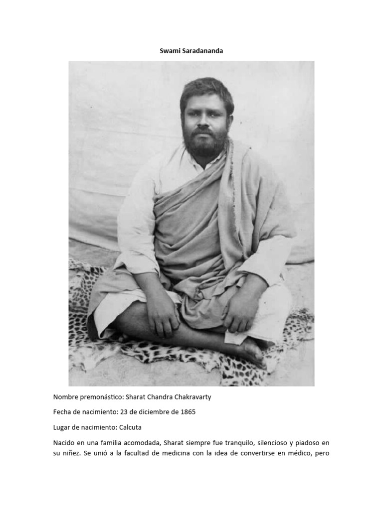 Swami Saradananda | PDF | Swami Vivekananda | Ramakrishna