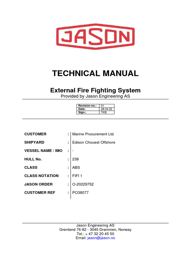 External Fire Fighting System.technical Manual.tm. O-20229752. Mpl. Rev ...