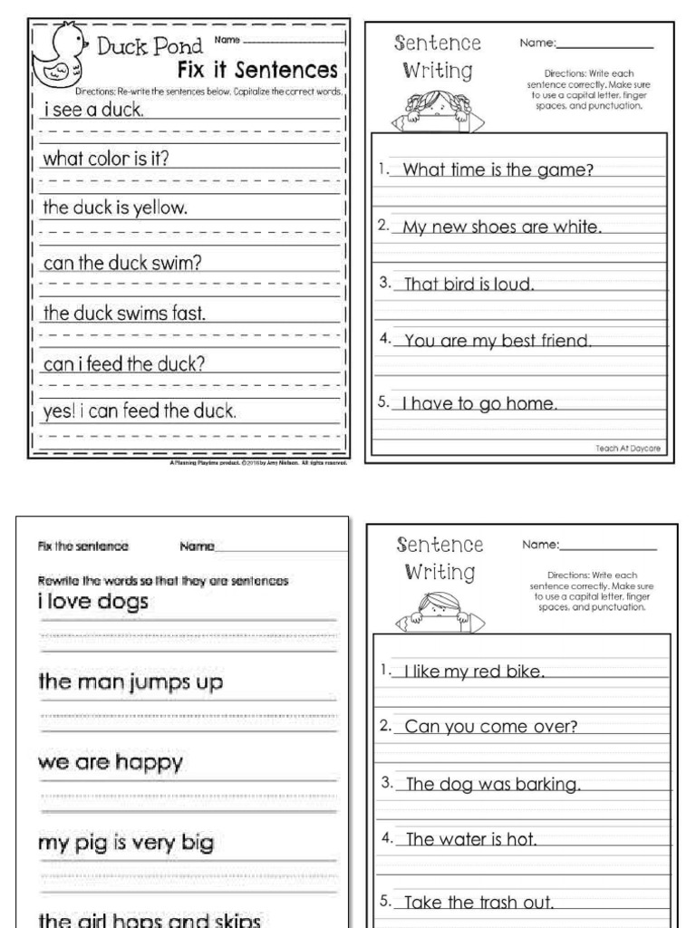 Sentence Writing | PDF