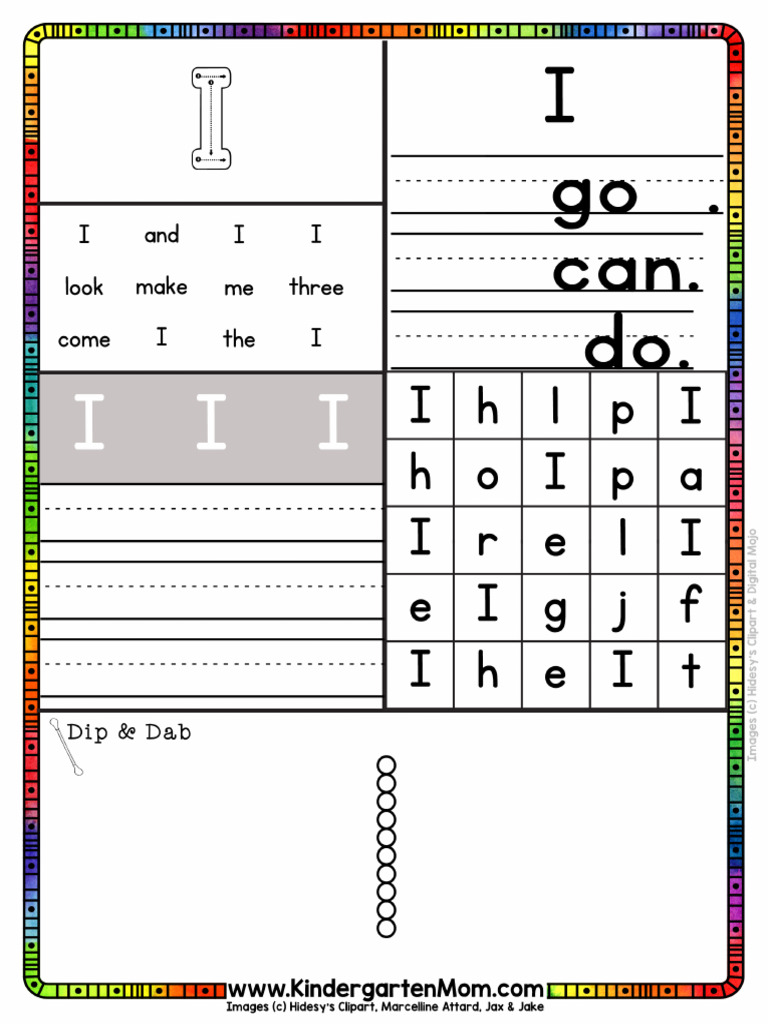 Sight Word Worksheet I Flat | PDF