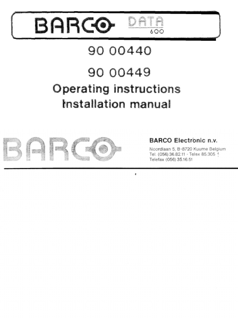 Barco Data 600 | PDF