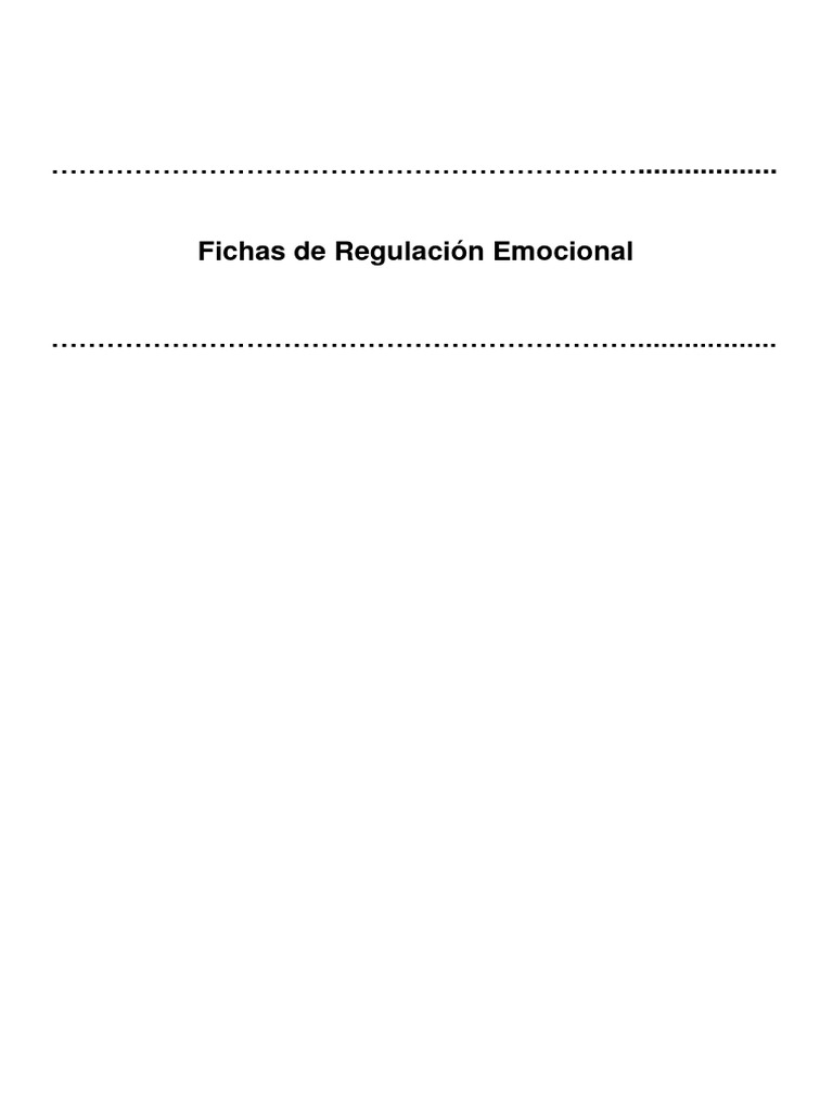 5 Regulación Emocional Fichas | PDF | Las emociones | Ira