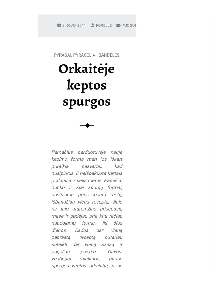 Orkaitėje Keptos Spurgos - Receptas | PDF