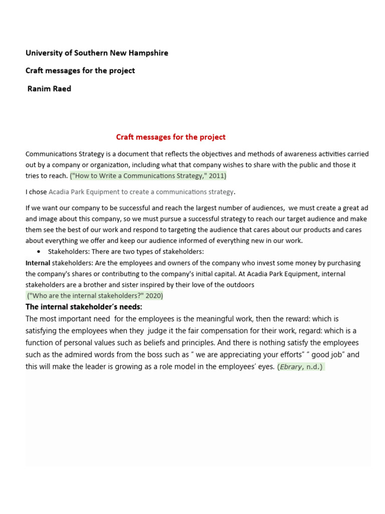 Craft Messages | PDF | Advertising | Reputation