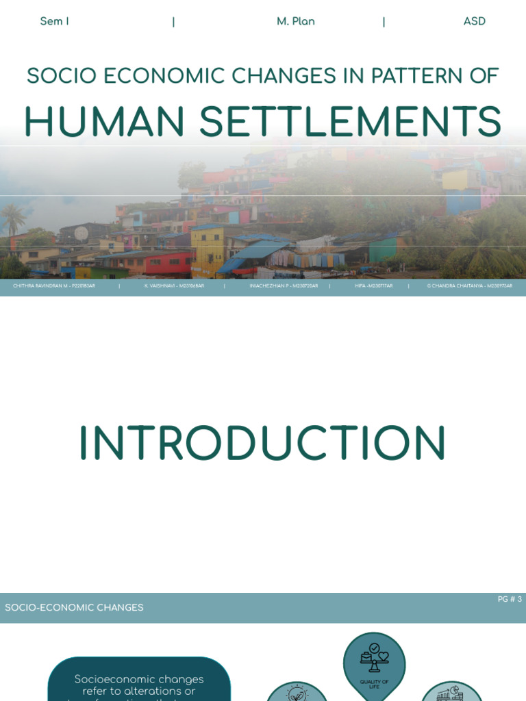 Socio Economic Changes in Patterns of Human Settlements | PDF | Urbanization | Civilization
