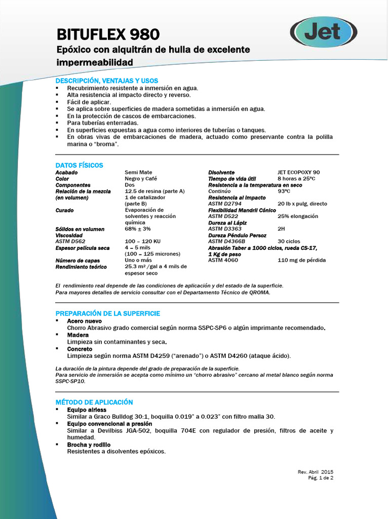 1903 Bituflex 980 | PDF | Pintar | Agua