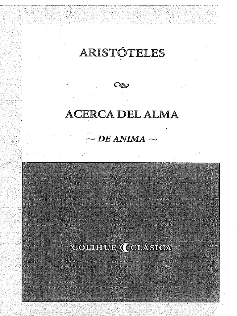 De Anima - Colihue | PDF | Mente | Aristóteles