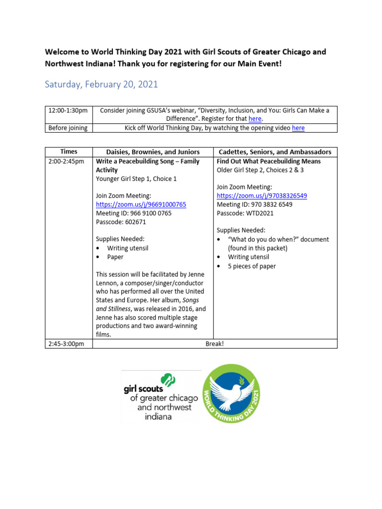 WTD Main Event Activity Guide | PDF