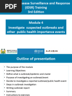 Outbreak Investigation Report Template - 3rd Edition IDSR | PDF ...