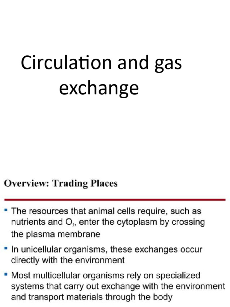 Circulation and Gas Exchange Explained | PDF | Technology & Engineering