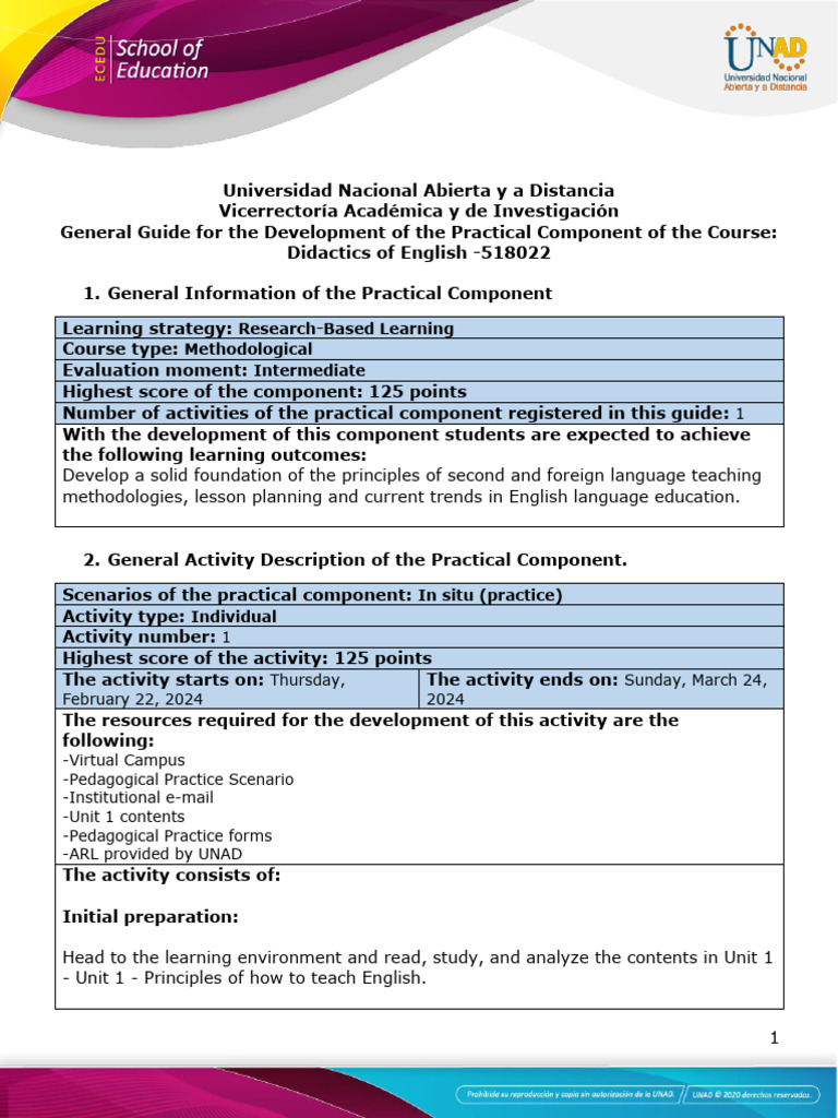 Guide For The Development Of The Practical Component Unit 1 Phase 2 How To Teach Receptive 