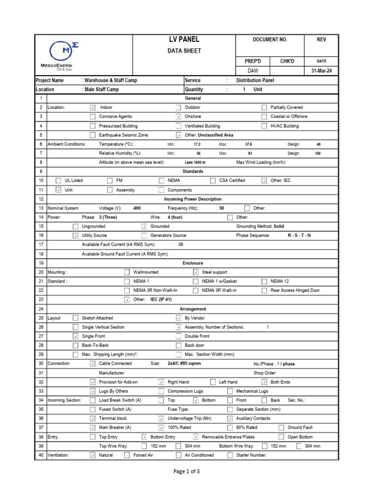 Datasheet Panel Electrical | PDF | Fuse (Electrical) | Electromagnetism