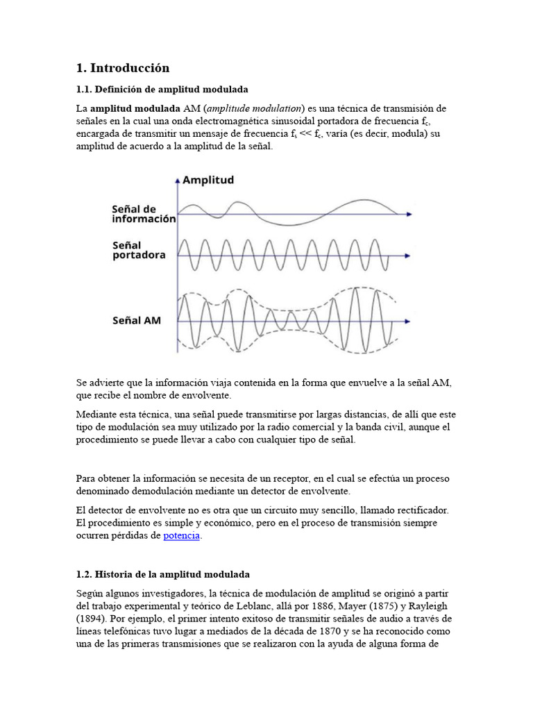 Amplitud Modulada: Definición y Usos | PDF | Ingenieria Eléctrica ...