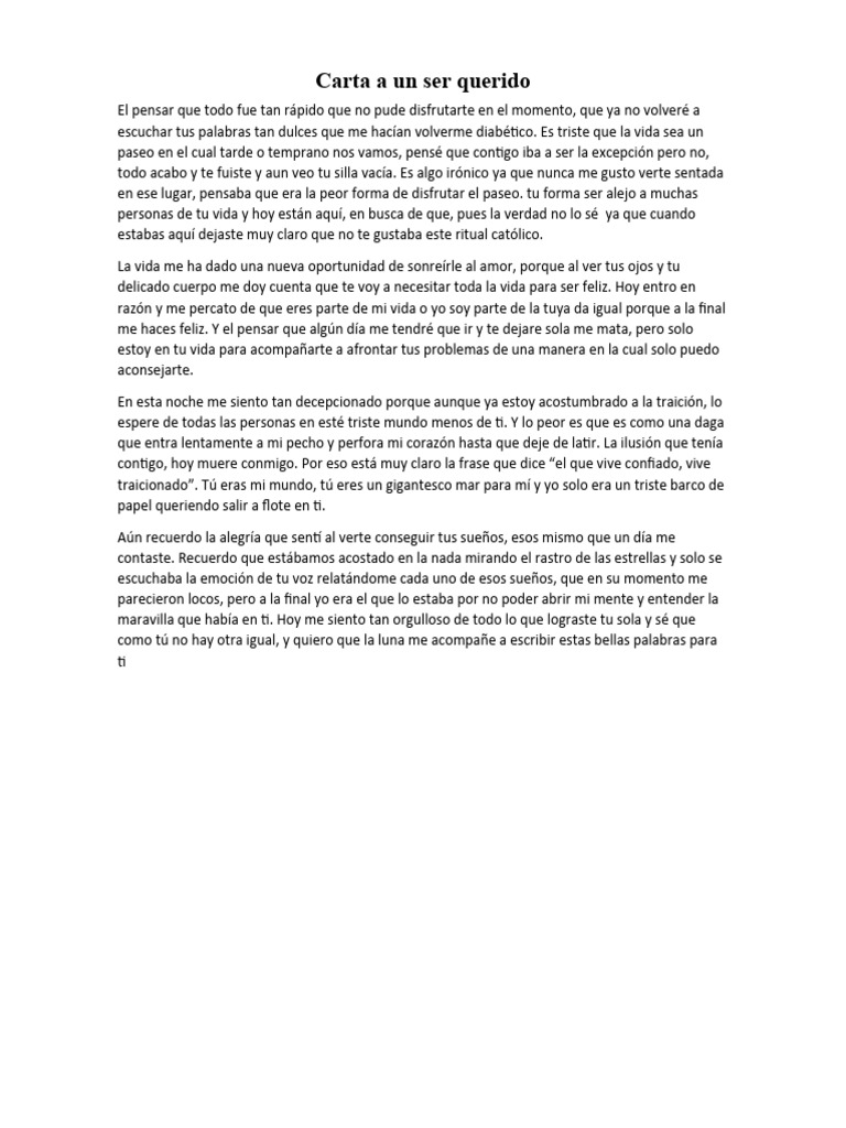Carta A Un Ser Querido Pdf