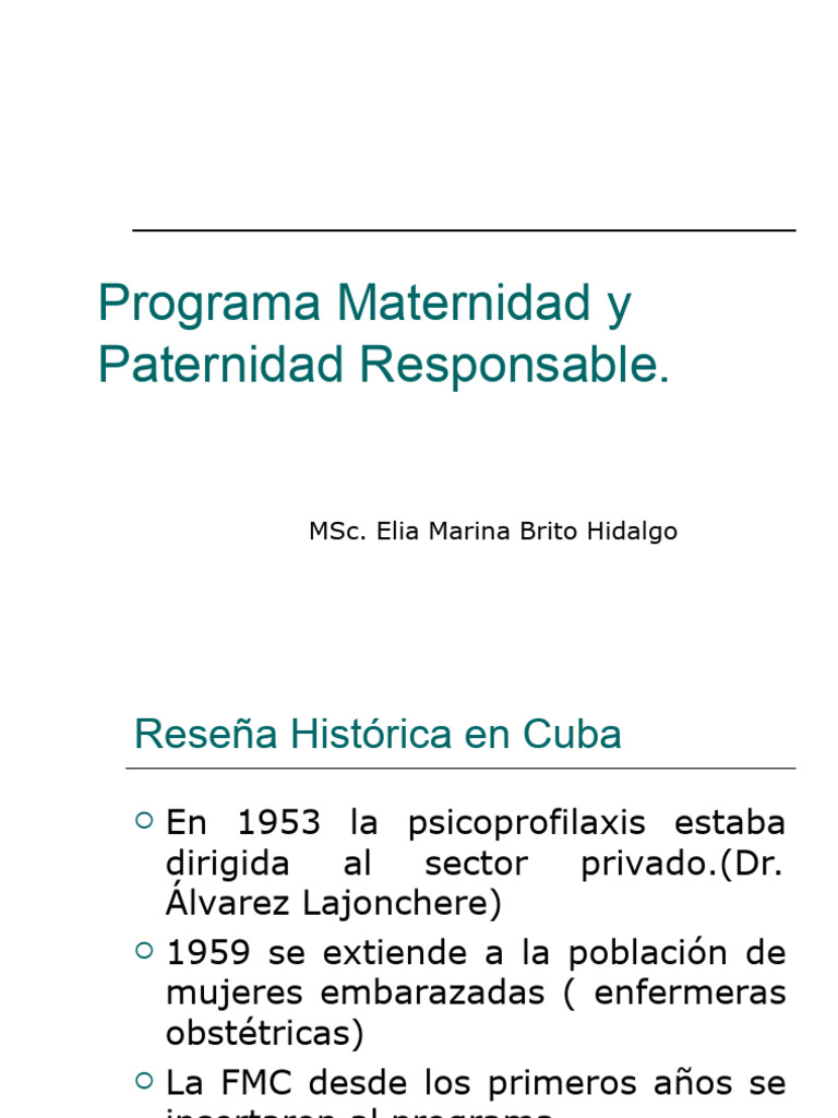 Prog Maternidad y Paternidad Responsable - Actualizadoppt | PDF | Hospital | Parto