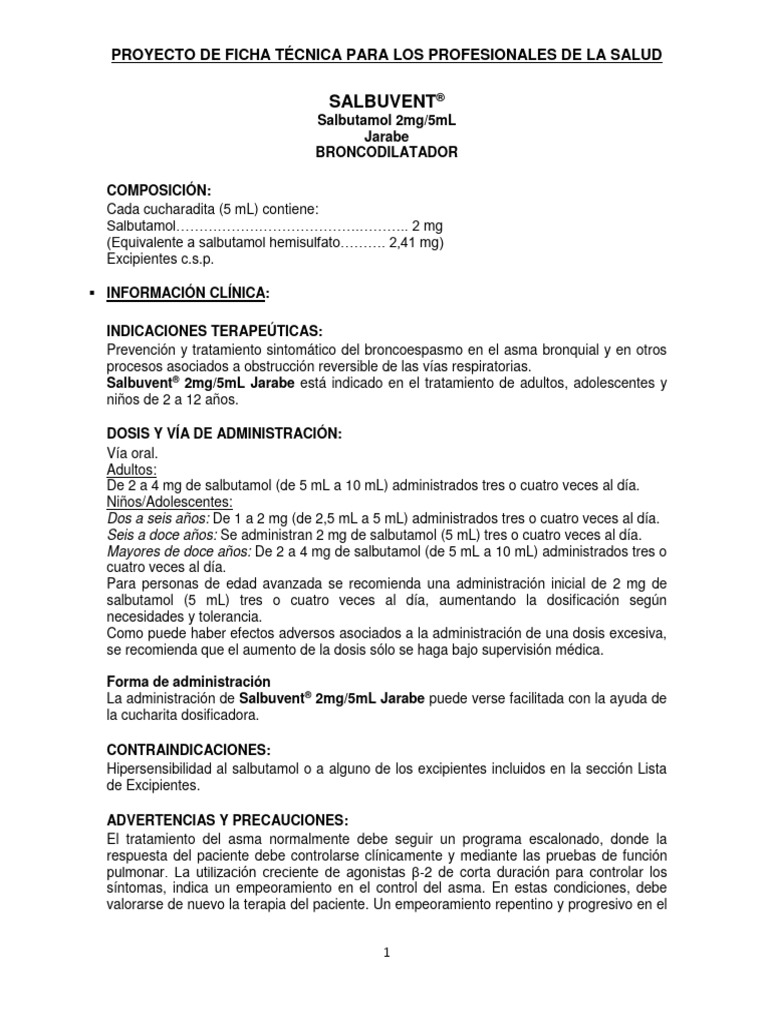 Salbuvent-2mg-5mL-Jarabe | PDF | Asma | Medicina CLINICA