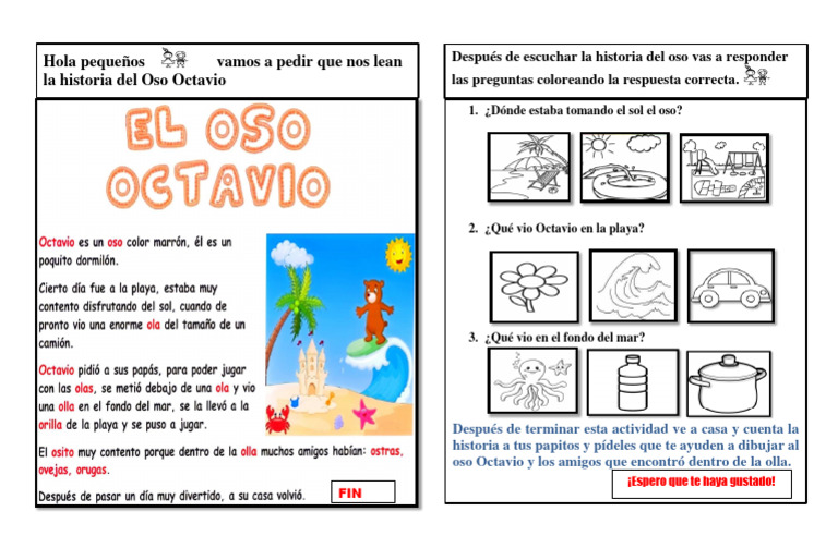 Aventura del Oso Octavio para Niños | PDF