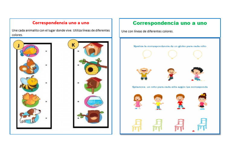 Ficha Correspondencia Uno A Uno | PDF | Artes del Lenguaje y Comunicación
