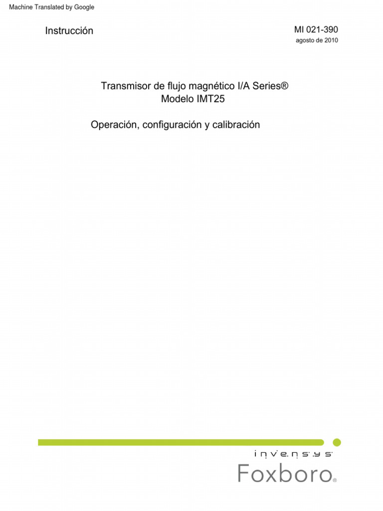 Foxboro IMT25 Flujometro | PDF | Calibración | Teclado