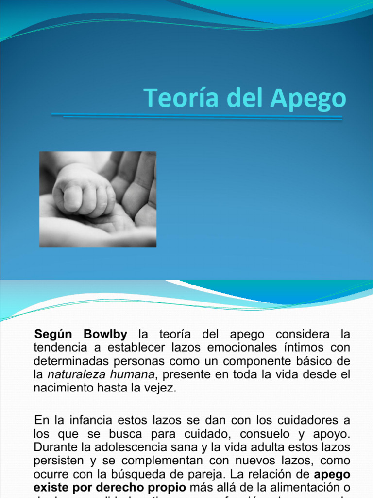Teoría Del Apego | PDF | Teoría de apego | Ciencias del comportamiento