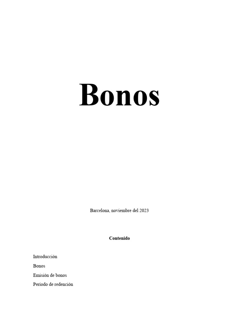 Cálculos de Bonos en Finanzas | PDF | Interés | Bonos (Finanzas)