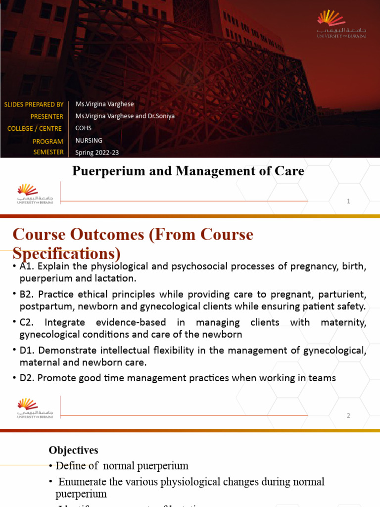 Puerperium and Management | PDF