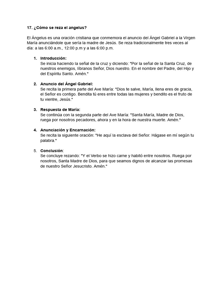 Guía para Rezar el Ángelus Correctamente | PDF