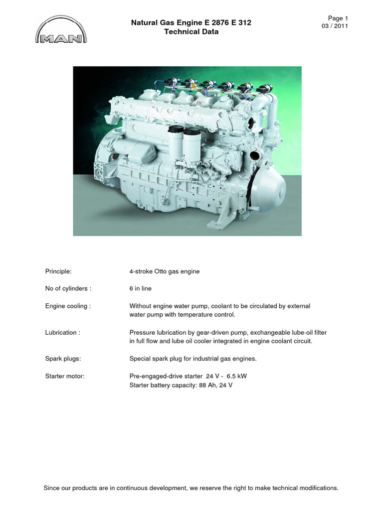 Man E2876e312 | PDF | Internal Combustion Engine | Horsepower