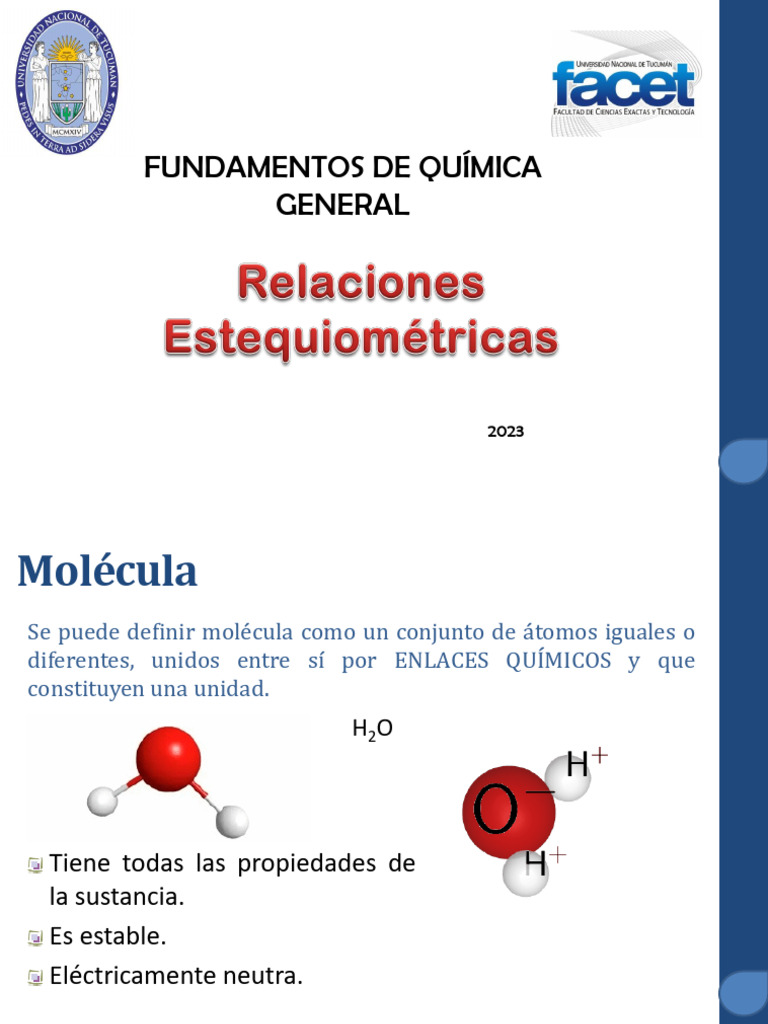 2023 2 Clase 02 Formula Estequiometria | PDF | Enlace covalente ...