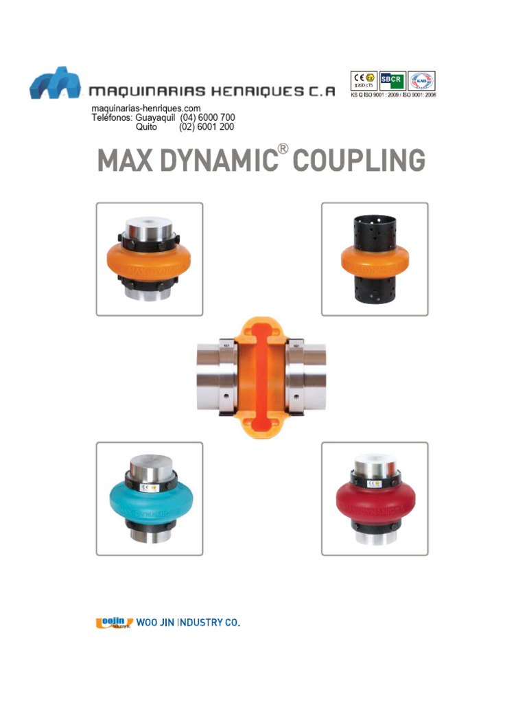 Maquinarias Henriques Catálogo Max Dynamic Acople de Elastómero | PDF