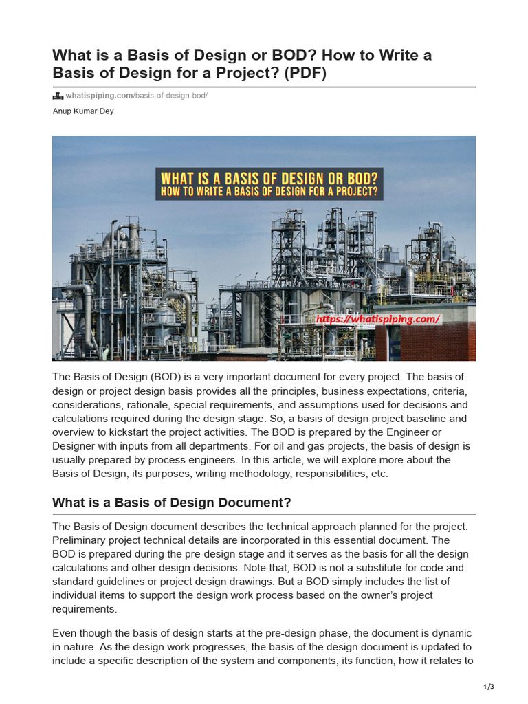 What Is A Basis of Design or BOD How To Write A Basis of Design ...