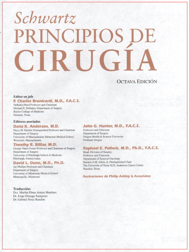 Principios de Cirugia Tomo 1, 8 Ed Schwartz-Brunicardi | PDF