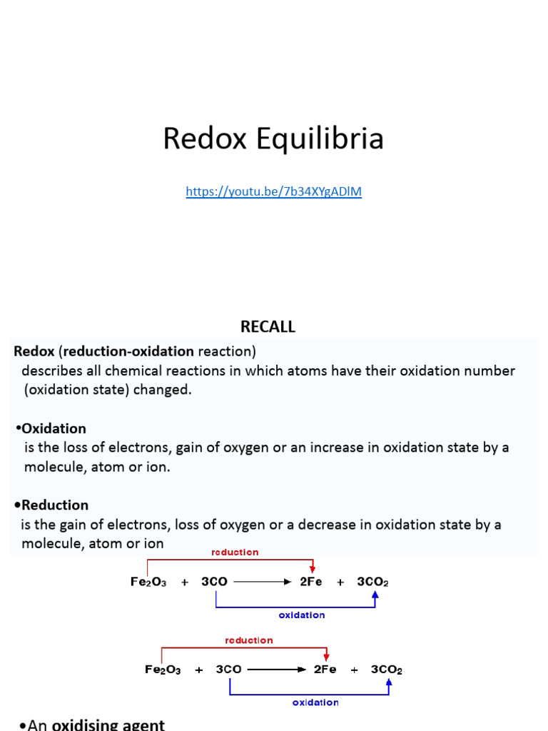 Redox Equilibria | PDF | Redox | Anode