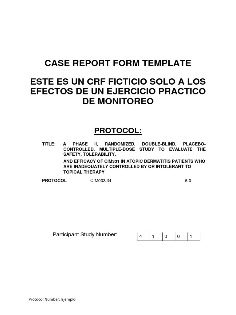 Ej CRF Case Report Form | PDF | Creatinine | Clinical Medicine