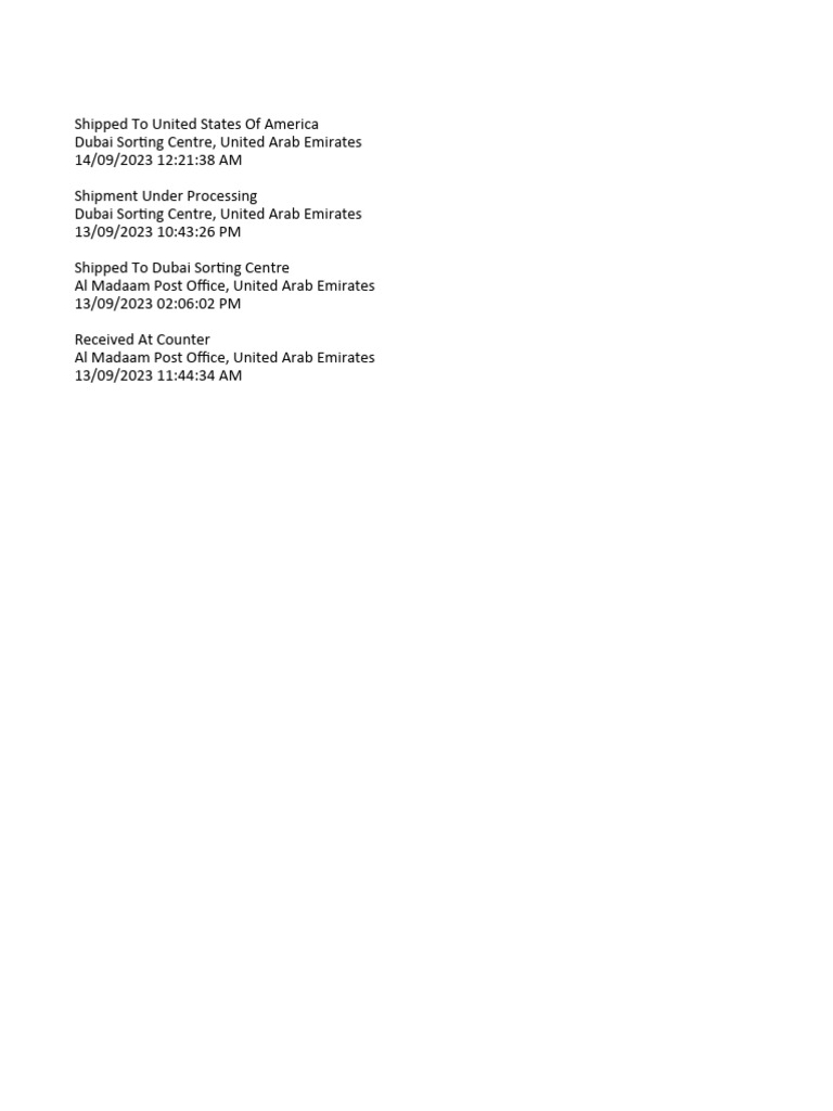 Shipment Status Updates for USA | PDF