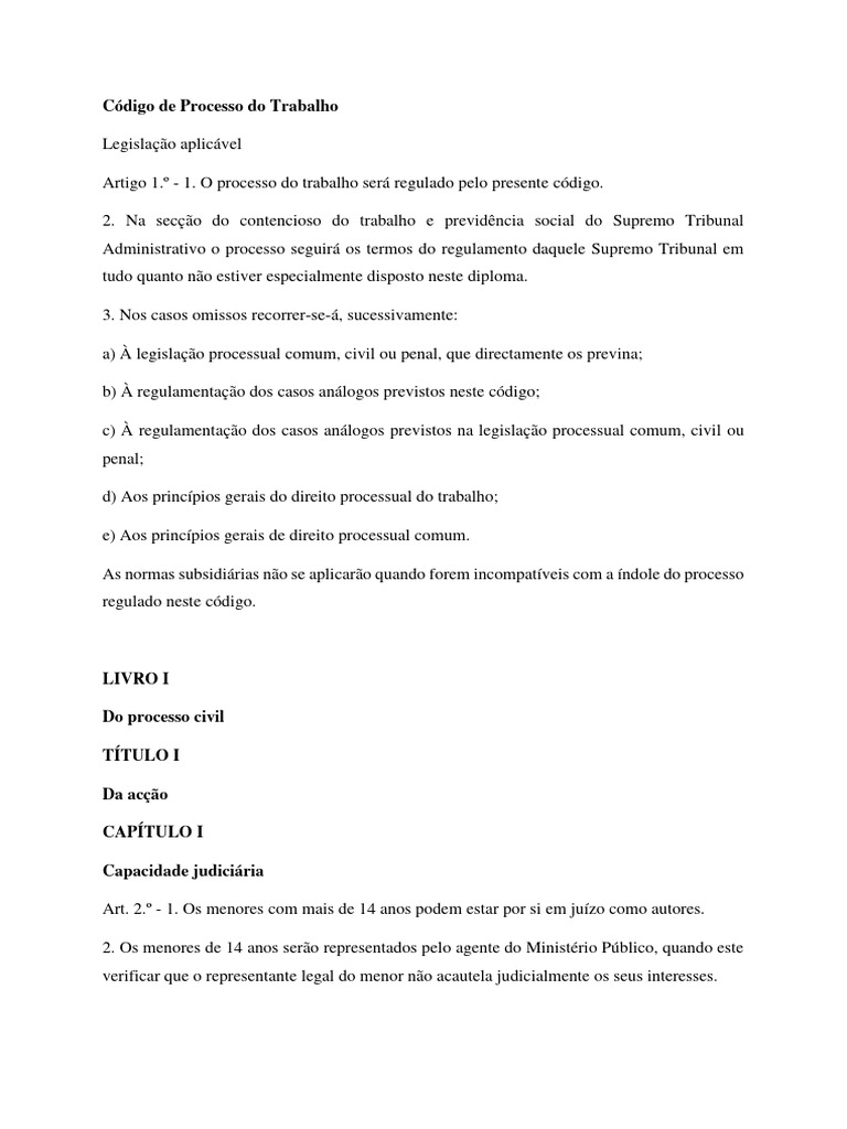 Código de Processo do Trabalho | PDF | Sentença (jurídico) | Processo civil