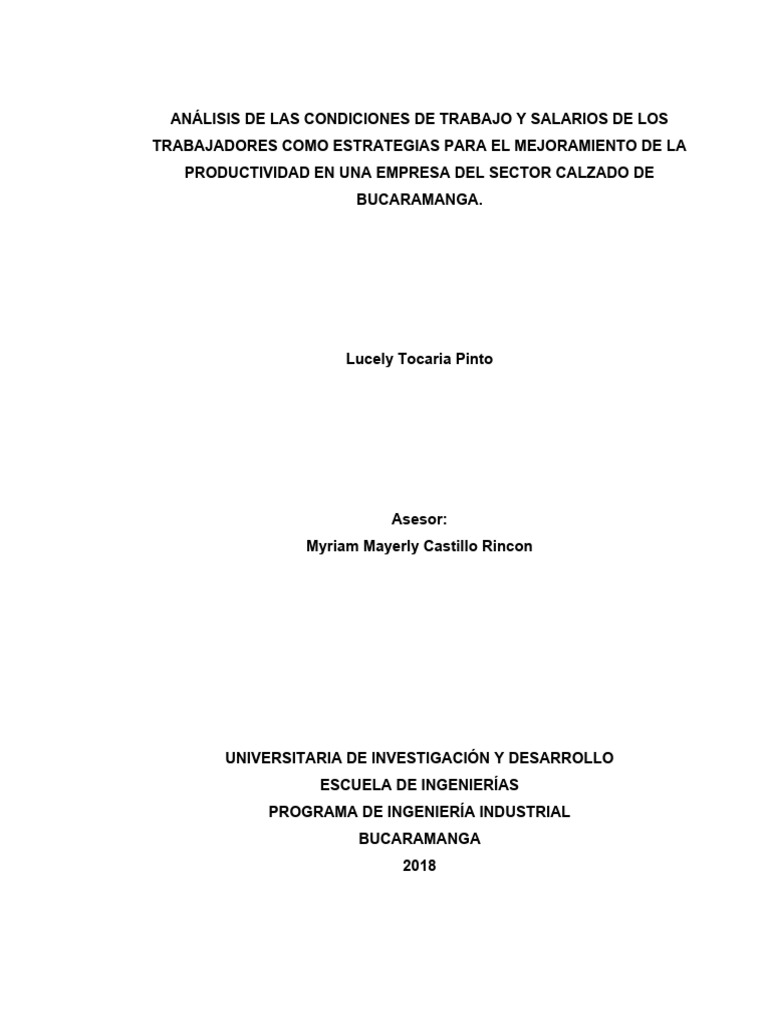Análisis de Las Condiciones de Trabajo y Salarios | PDF | Factores ...