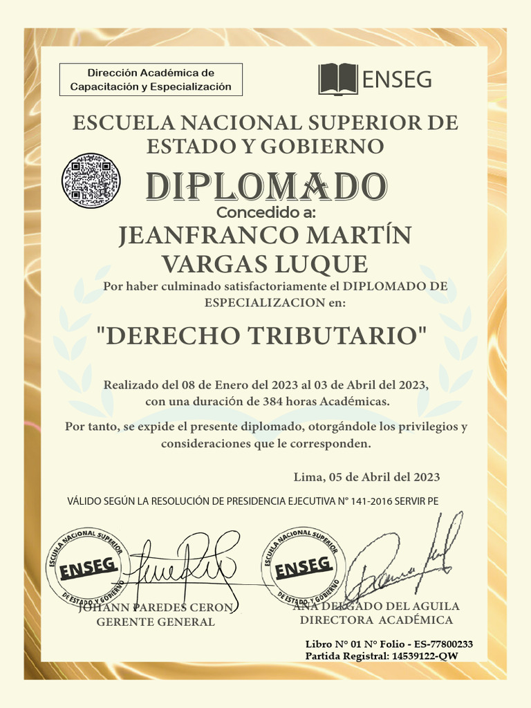 Derecho Tributario - Jeanfranco Martín Vargas Luque | Descargar gratis PDF | Impuestos | Justicia