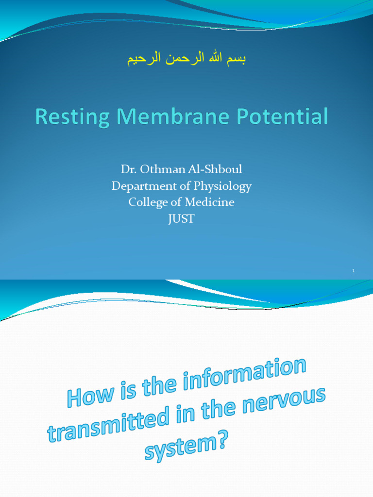 Resting Membrane Potential | PDF | Membrane Potential | Cell Biology