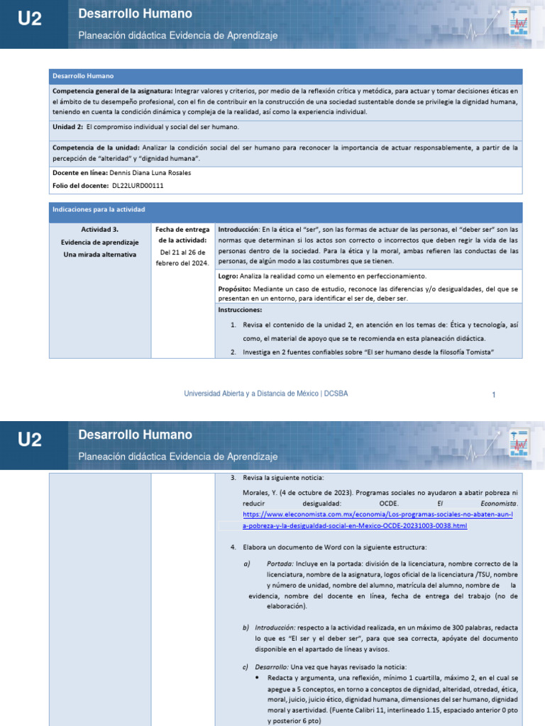 4 PD. HDHU.U2. Act.4 - EA. Una Mirada Alternativa | PDF | Maestros | Aprendizaje