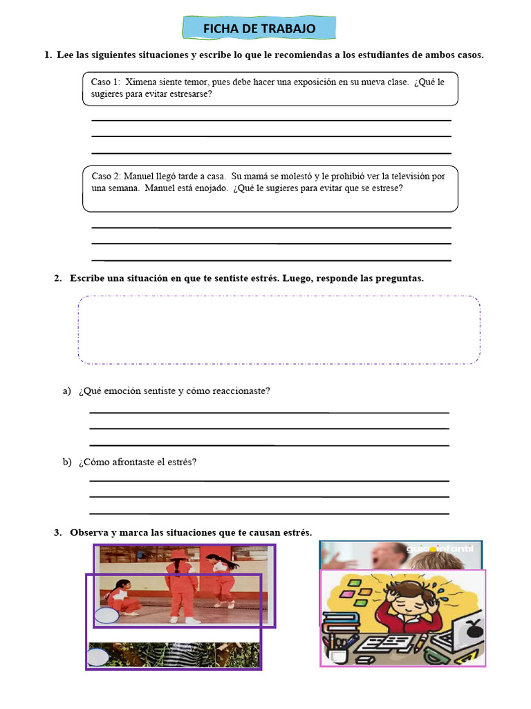 Ficha de Estrés: Estrategias y Recomendaciones | PDF