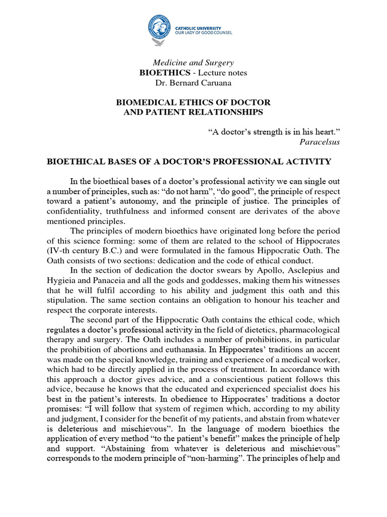 Lecture notes 4 | PDF | Autonomy | Medical Ethics Lecture notes 4 | PDF | Autonomy | Medical Ethics