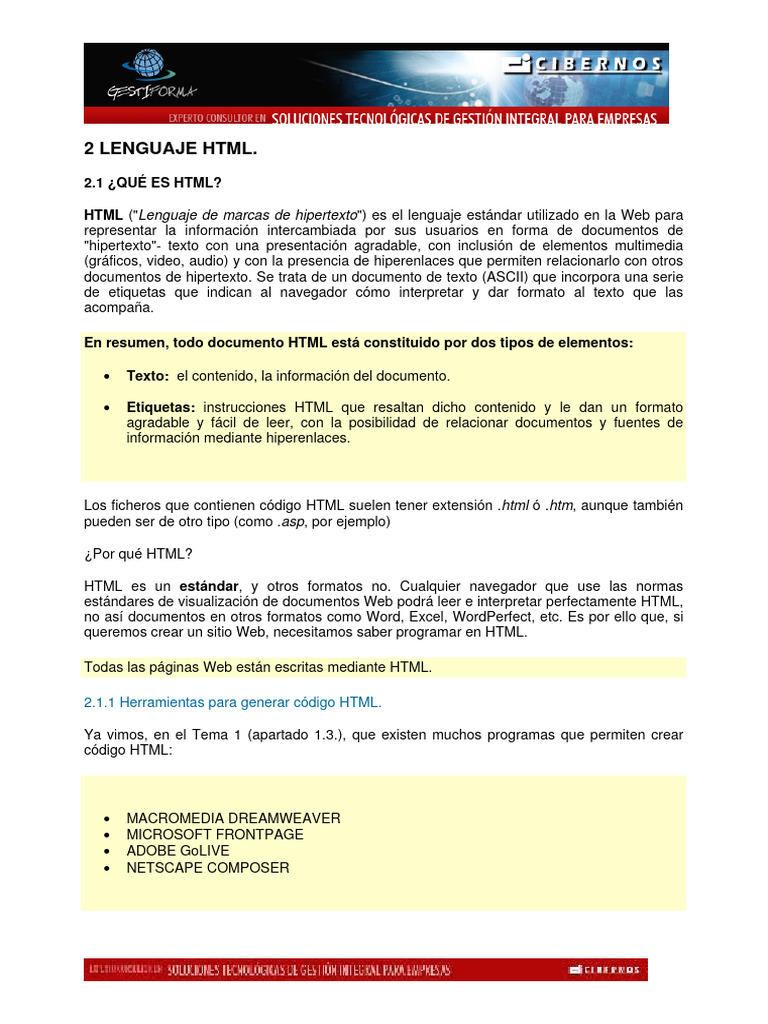 Introducción al Lenguaje HTML y Etiquetas | PDF | HTML | Color