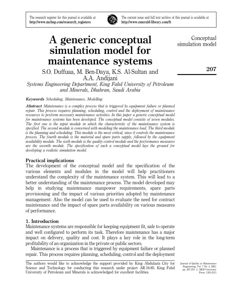 A Generic Conceptual | PDF | Conceptual Model | Simulation