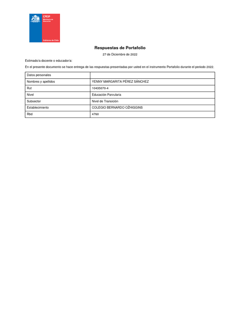 Portafolio 2022 Respaldo Plataforma | PDF | Aprendizaje | Salón de clases